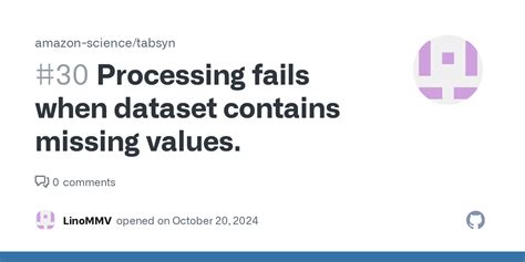 Processing Fails When Dataset Contains Missing Values · Issue 30 · Amazon Sciencetabsyn · Github