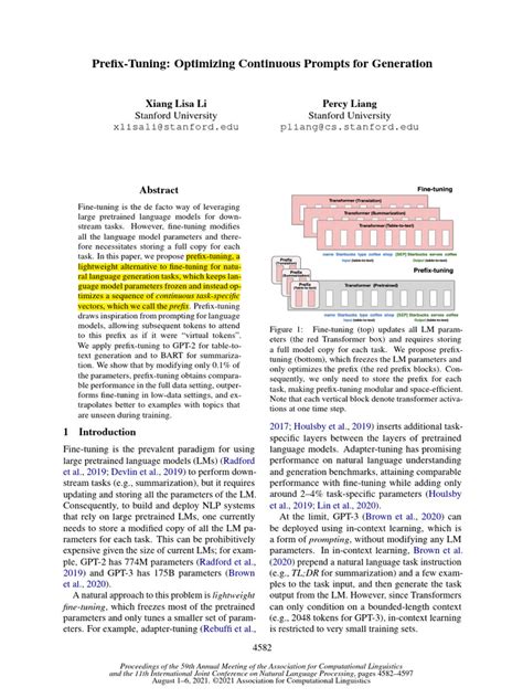 Acl2021xiang Lisa Liprefix Tuning Optimizing Continuous Prompts For