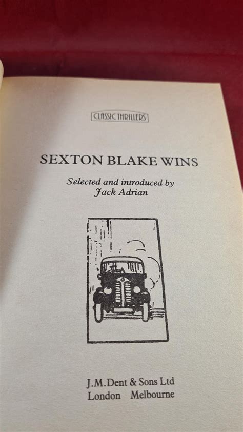 Jack Adrian Sexton Blake Wins J M Dent 1986 Paperbacks Richard