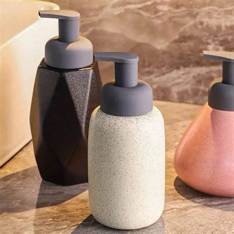 Geometric Ceramic Foaming Soap Dispensers Hygienic And Convenient For Kitchen Bathroom And