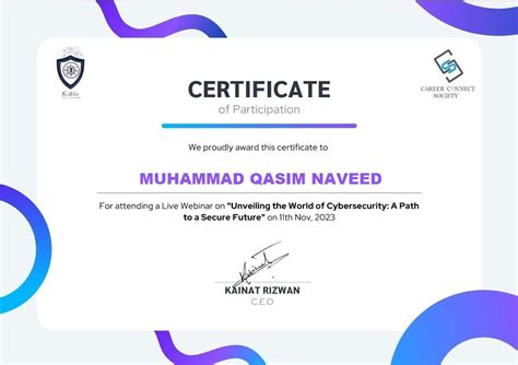 attended cyber security and future session by career connect society kasim kazi posted on the