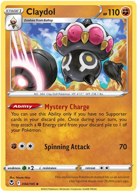 Claydol Silver Tempest 94 Pokemon Card