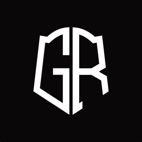 Gr Logo Monogram With Shield Shape Ribbon Design Template 16569636 Vector Art At Vecteezy