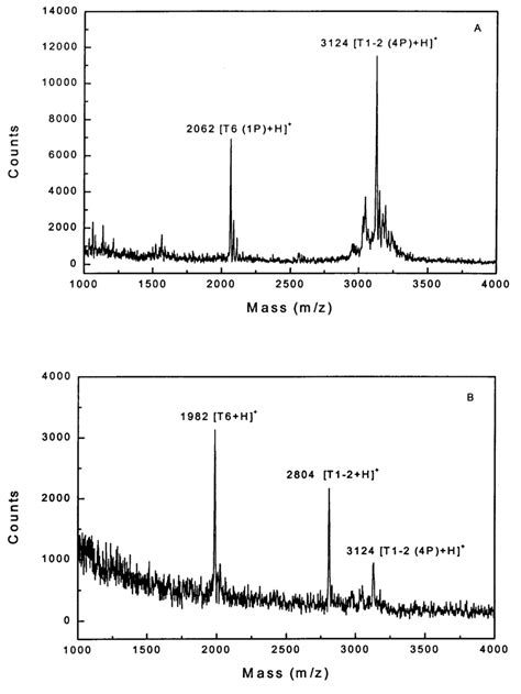 Maldi Tof Mass Spectra Of A Ga 3 Nta Bound Phosphopeptides From Download Scientific Diagram