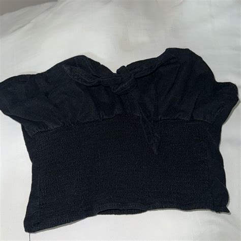 Rare Vintage Brandy Melville Black Strapless Tie Top Gem