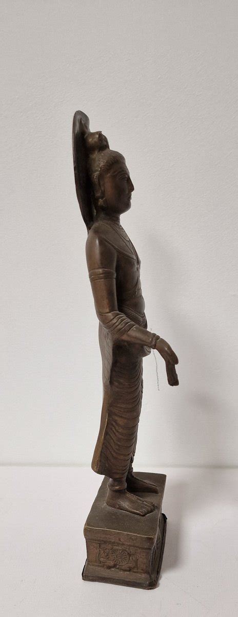 Kashmiri Artist Kayotsarga Asana Varada Mudra Relief Base With Wheel Of Life And Stupa 18th