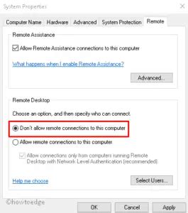 Five Ways To Disable Remote Desktop Connection In Windows