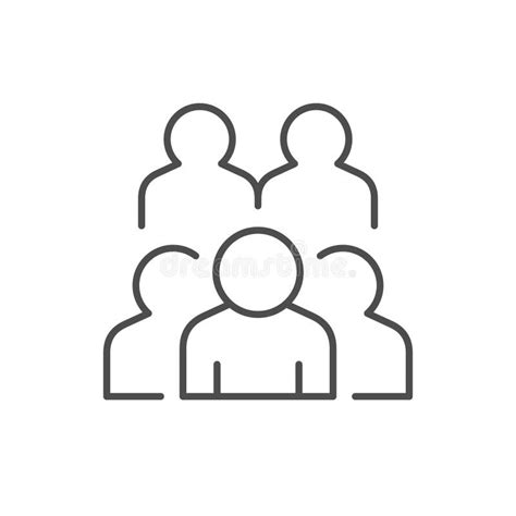 People Group Line Outline Icon Stock Vector Illustration Of Management Command 276416581