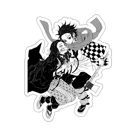 Demon Slayer Tanjiro Nezuko Kiss Cut Stickers Anime Inspired Anime Inspired Sticker Manga