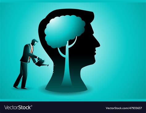 Business Concept Businessman Watering A Tree Vector Image