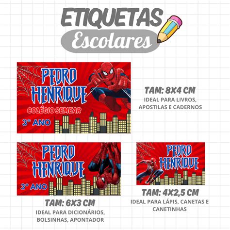 Spiderman 1 0 Kit De Etiquetas Escolares Pegatina Escolar Todos Los