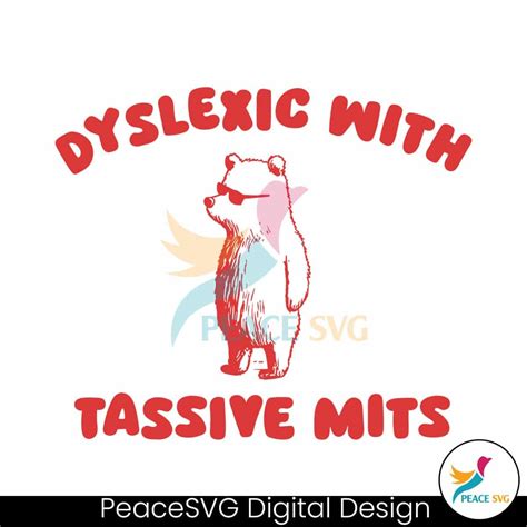 Bear Meme Dyslexic With Tassive Mits Svg Clipart Peace Svg