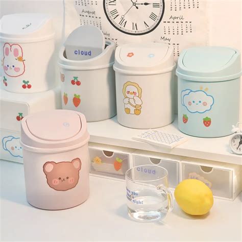 Ins Desktop Mini Trash Can Bin Tube Bedroom Waste And Home Cleaning