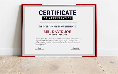 White And Red Completion Certificate Design Template