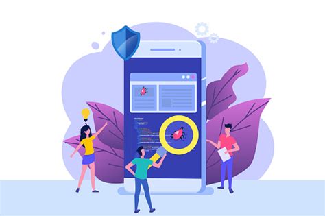 소프트웨어 또는 응용 프로그램 평면 벡터 개념입니다 개발 프로세스 디버깅 벡터 일러스트입니다 개발에 대한 스톡 벡터 아트 및