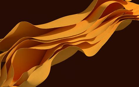 노란색 종이 또는 면 직물 은 파도와 곡선배경3d 렌더링 동적 벽지 0명에 대한 스톡 사진 및 기타 이미지 0명 가리기 개념 Istock