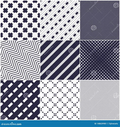 Minimal Lines Vector Seamless Patterns Set Abstract Backgrounds Collection Simple Geometric