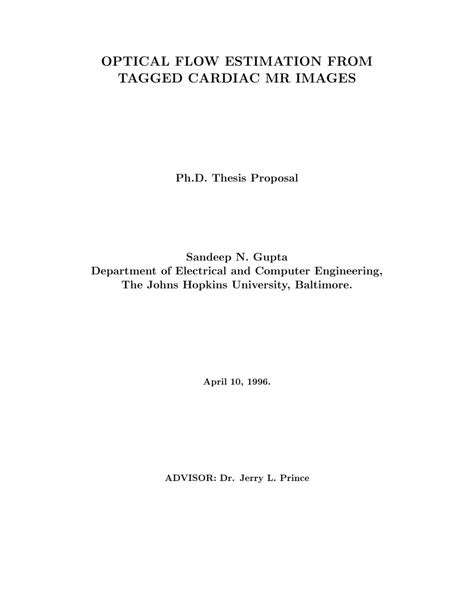 Pdf Optical Flow Techniques For Cardiac Motion Estimation From Tagged Mr Images Microform