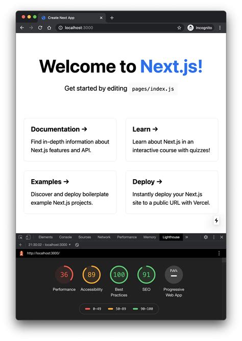 Create Next App Scores Poorly With Lighthouse · Vercel Nextjs