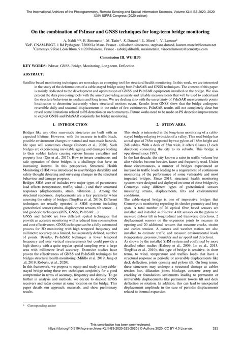 Pdf On The Combination Of Psinsar And Gnss Techniques For Long Term Bridge Monitoring