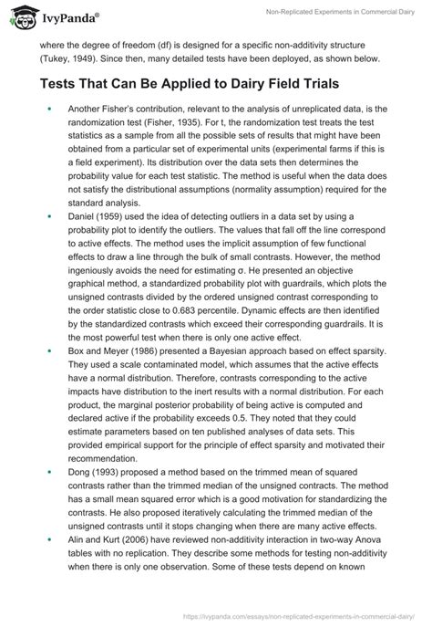 Non Replicated Experiments In Commercial Dairy 1737 Words Article