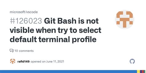 Git Bash Is Not Visible When Try To Select Default Terminal Profile · Issue 126023 · Microsoft