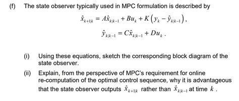 solved f the state observer typically used in mpc