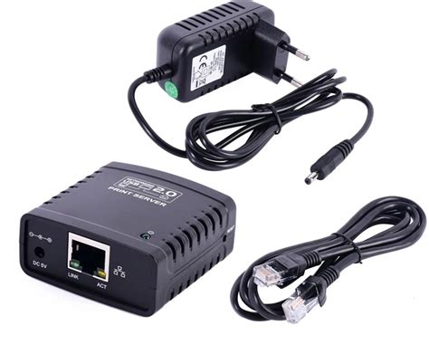 Network Print Server USB LRP Share LAN Ethernet Printers Power Adapter HUB Mbps In