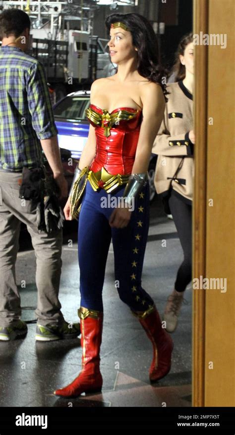 Adrianne Palicki Films Scenes For Her New Movie Wonder Woman On Set