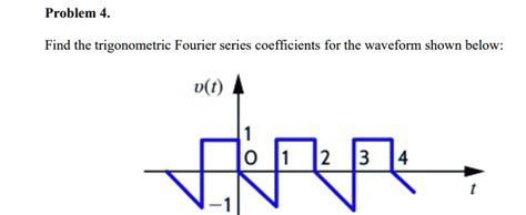 Problem 4 Find The Trigonometric Fourier Series Coefficients For The Waveform Shown Below V T
