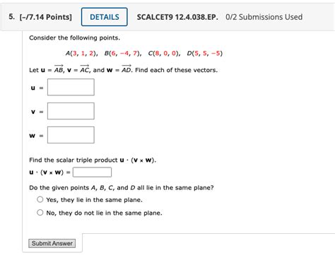 Solved Consider The Following Points