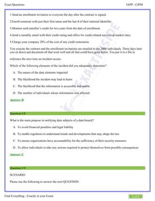 Iapp CipmExact IAPP CIPM Questions And Answers PDF Business Business And Finance