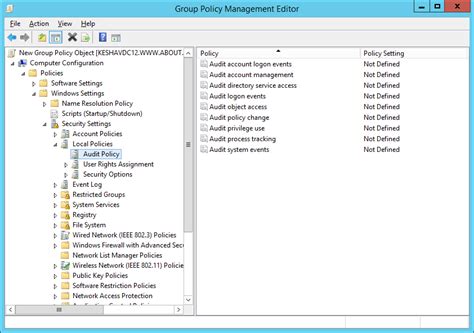 how to enable file and folder access auditing on windows server 2012