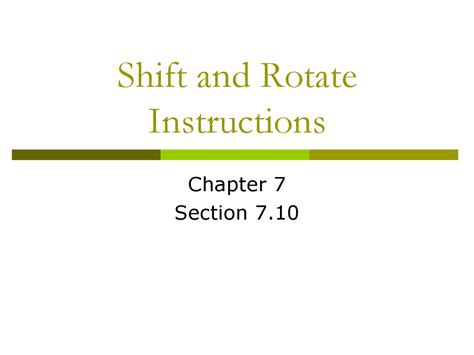 Shift And Rotate Instructions Lecture Slides Elec 2220 Docsity