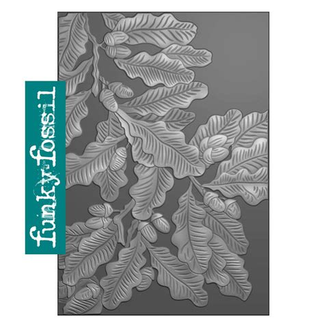 Funky Fossil Oak Leaf Cascade 3d Embossing Folder