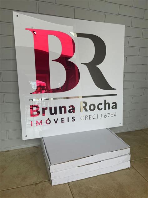 Placa Com Letreiro Parede 60x60cm Acrílico Quadrado Personalizado