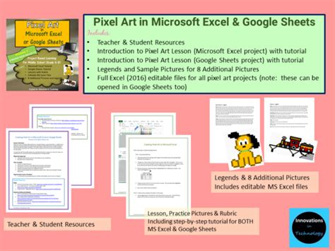 Pixel Art In Microsoft Excel Or Google Sheets VOLUME 3 Made By Teachers