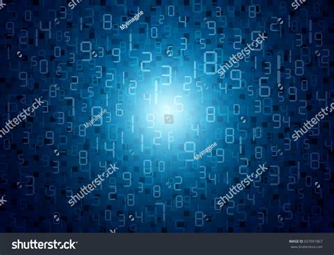 Vector Blue Abstract Digital Numbers Background Stock Vector Royalty