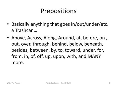 Ppt Sentence Pattern 5 Prepositional Phrase Opener Powerpoint