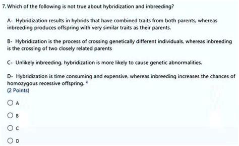 Solved Pls Help Me Asap ———————— 7 Which Of The Following Is Not True About Hybridization And