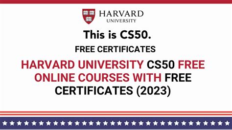 harvard university cs50 online courses with free certificates