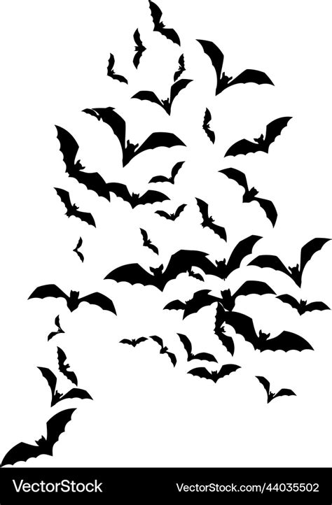 Flying Bat Silhouettes