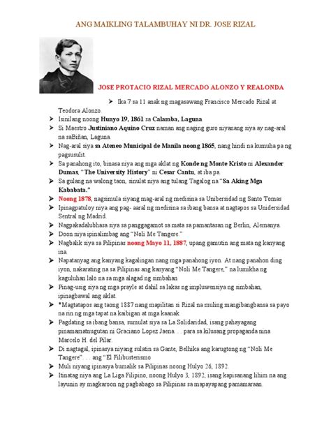 Jose Protacio Rizal Mercado Alonzo Y Realonda Pdf
