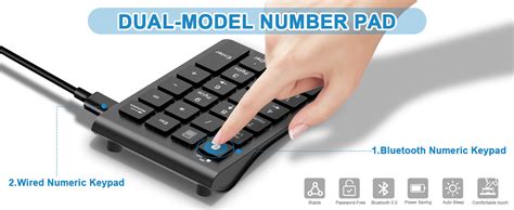 Amazon Com Bluetooth Number Pad Wireless Wired Key USB Keypad Rechargeable Numpad For