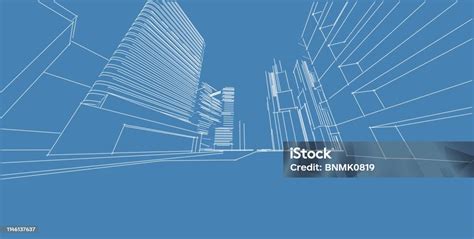 3d 일러스트레이션 아키텍처 건물 원근 선 0명에 대한 스톡 사진 및 기타 이미지 0명 3차원 형태 개념 Istock