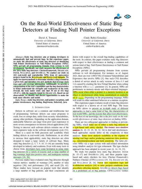On The Real World Effectiveness Of Static Bug Detectors At Finding Null