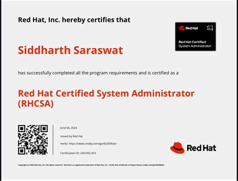 Siddharth Saraswat On Linkedin Certified System Administrator