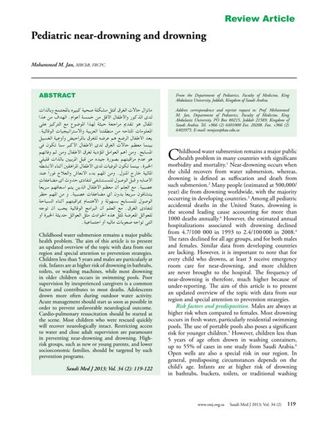 PDF Pediatric Near Drowning And Drowning