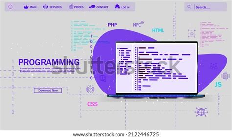 Software Web Development Programming Concept Abstract Stock Vector