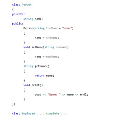 Solved Class Person Private String Name Public